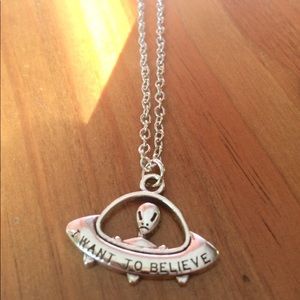 Jewelry | Nwot Alien Spaceship Necklace | Poshmark